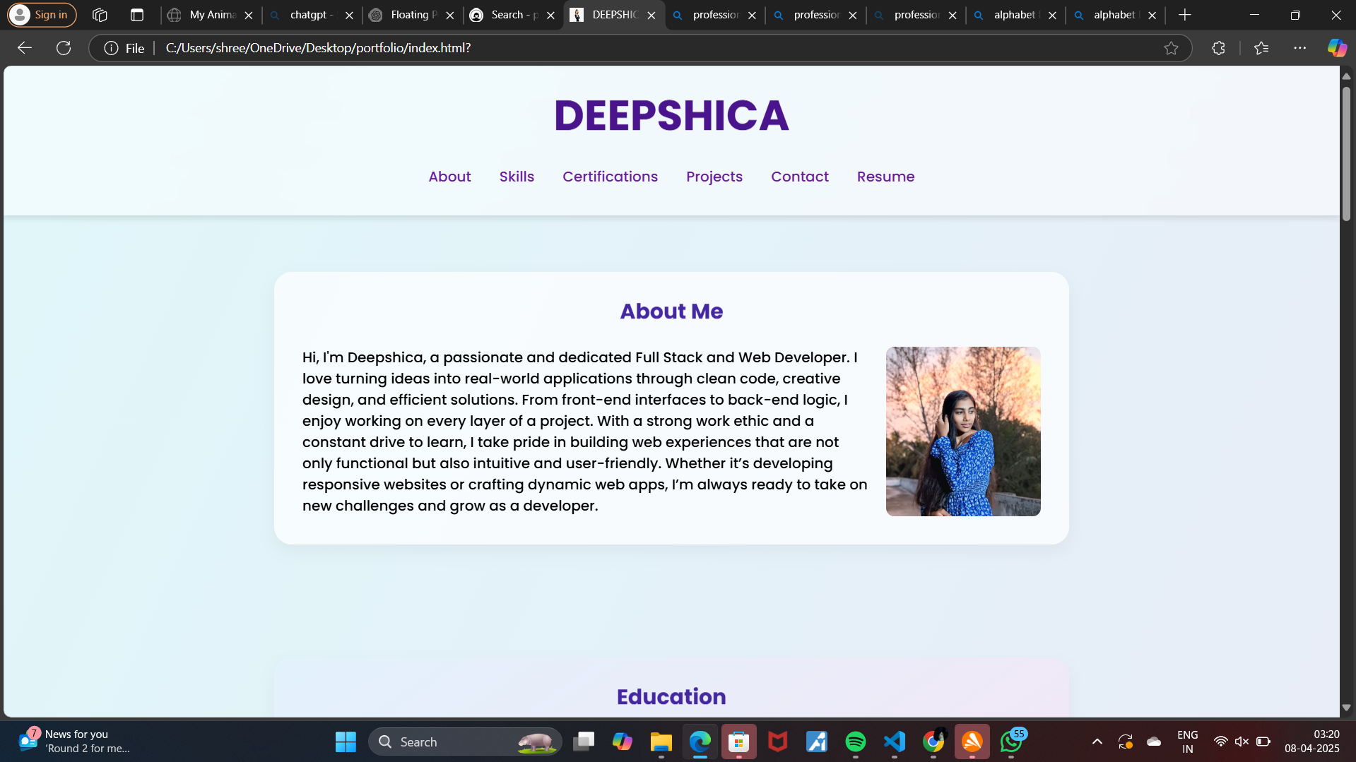 DEEPSHICA'S PORTFOLIO